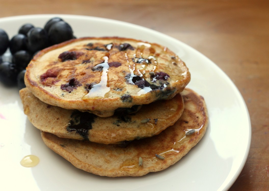 Blueberry-Lavender Pancakes with Honey | Emmy Cooks